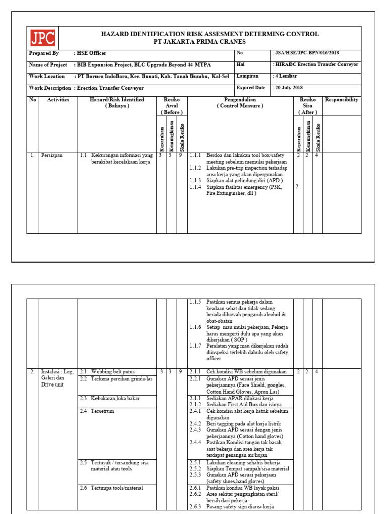 HIRADC Erection Transfer Conveyor | PDF