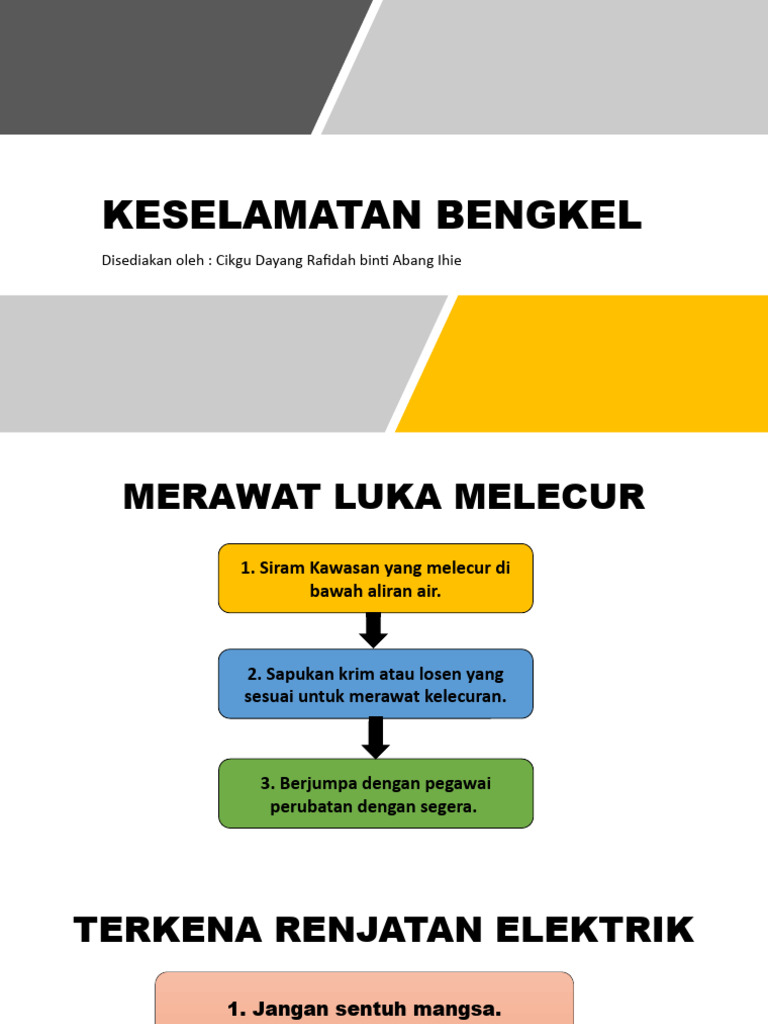 KESELAMATAN BENGKEL (Apabila Berlaku Kemalangan) | PDF