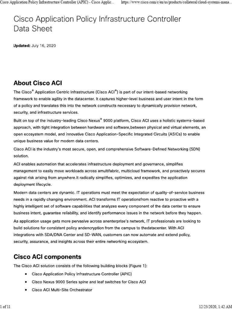 Cisco APIC Overview and Functionality | PDF | Computer Science ...