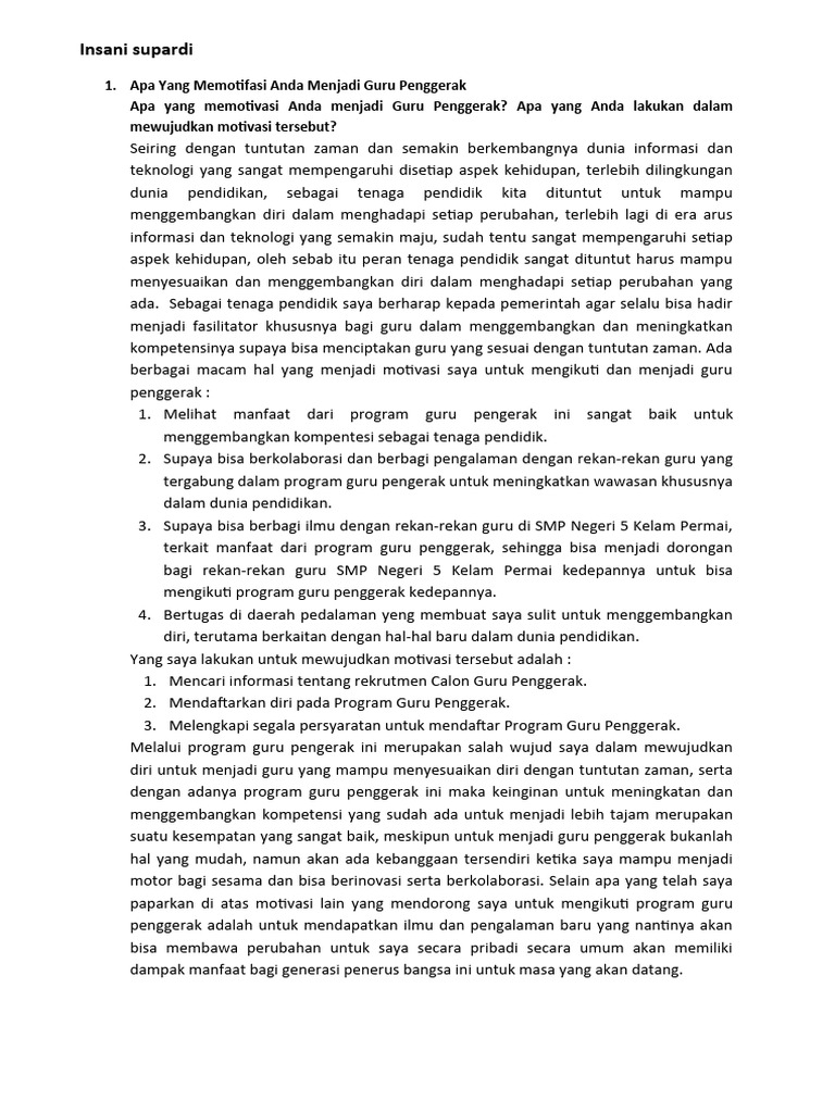 Insani Supardi ESAI CGP | PDF