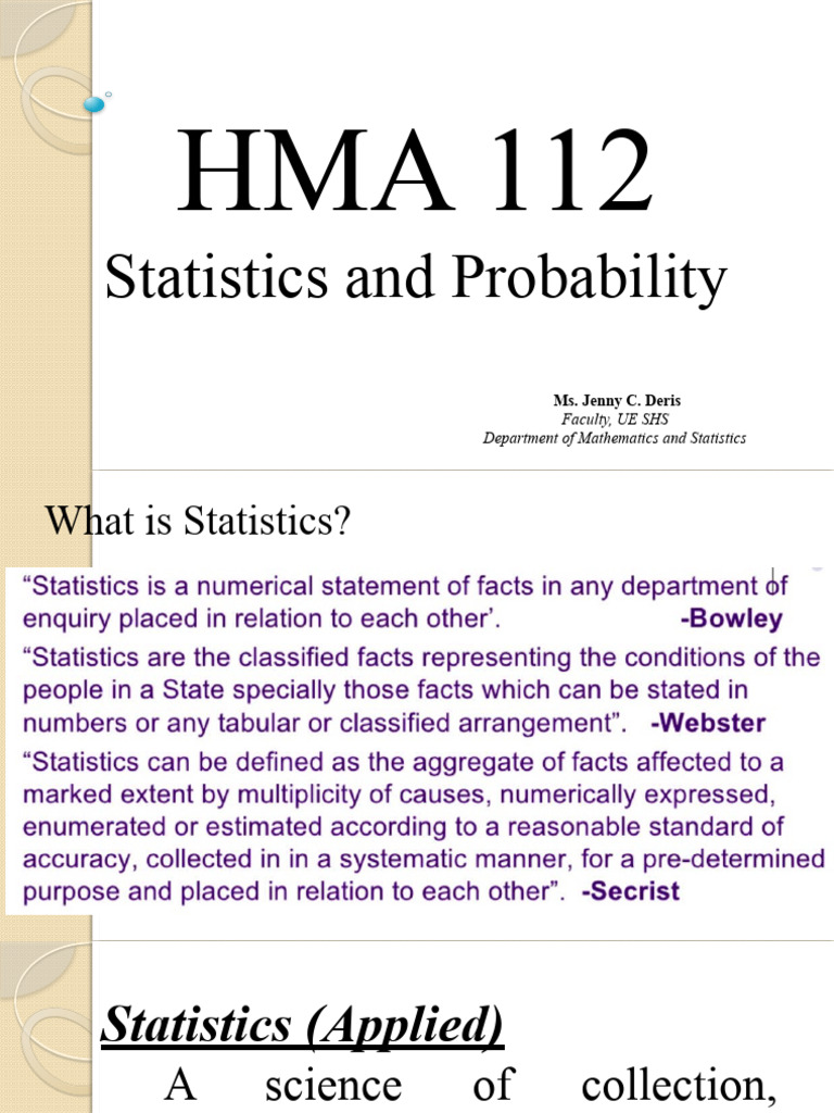 Statistics and Prob Part 1.a | PDF