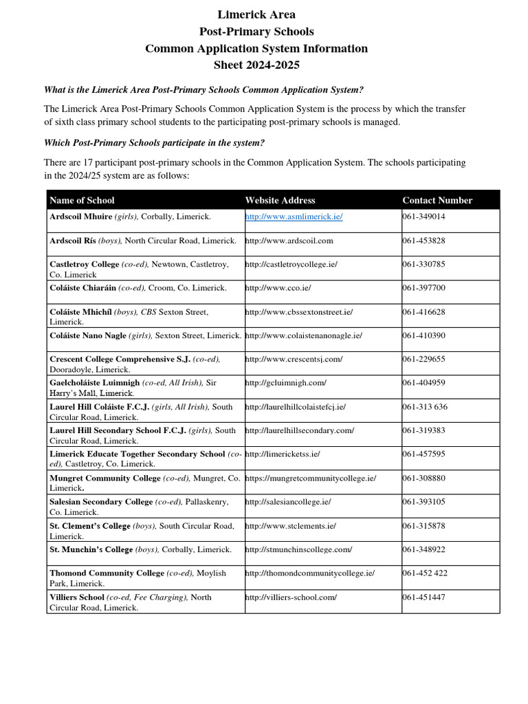 En CAS Information Sheet 2024-25 | PDF