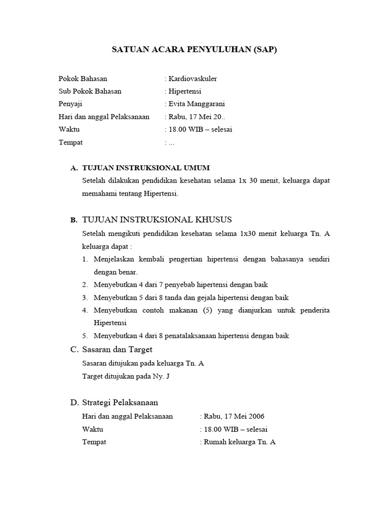 Contoh Sap Hipertensi | PDF