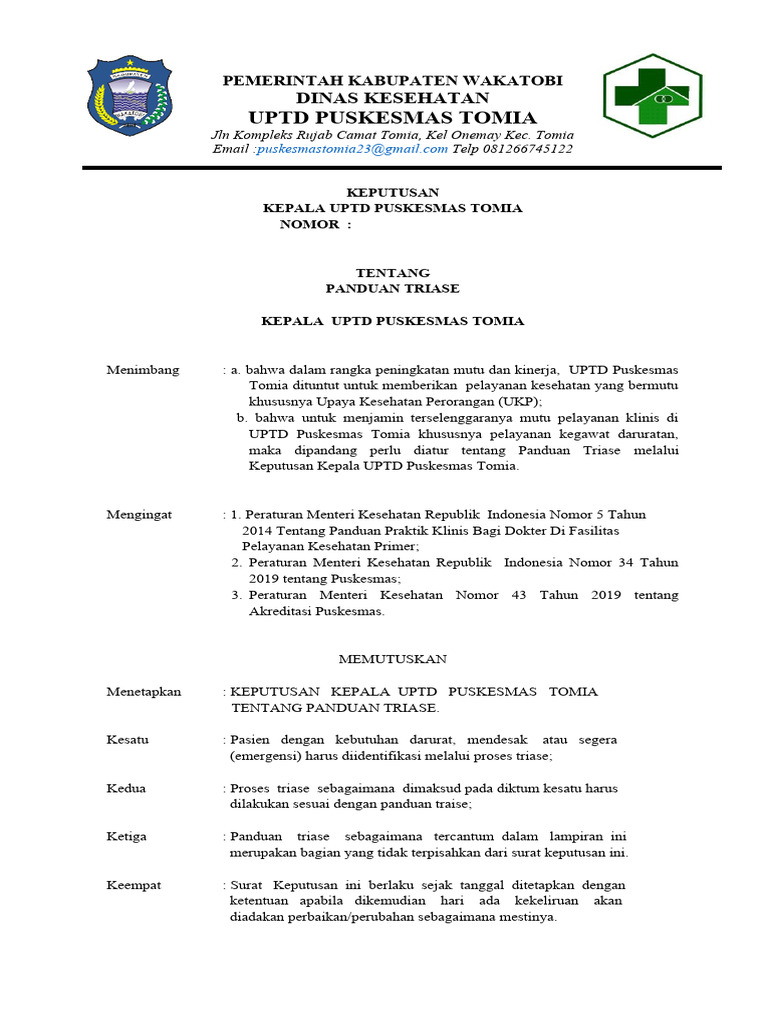 Ep 3.3.1.2 SK Dan Panduan Triase | PDF