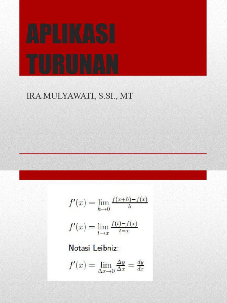 Kalkulus Pertemuan 9-10 | PDF