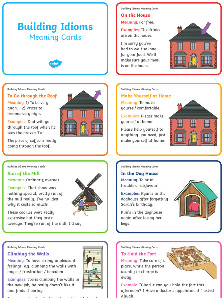 Building Idiom Meaning Cards | PDF