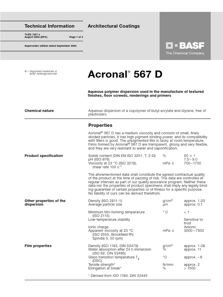 Acronal 567 | PDF