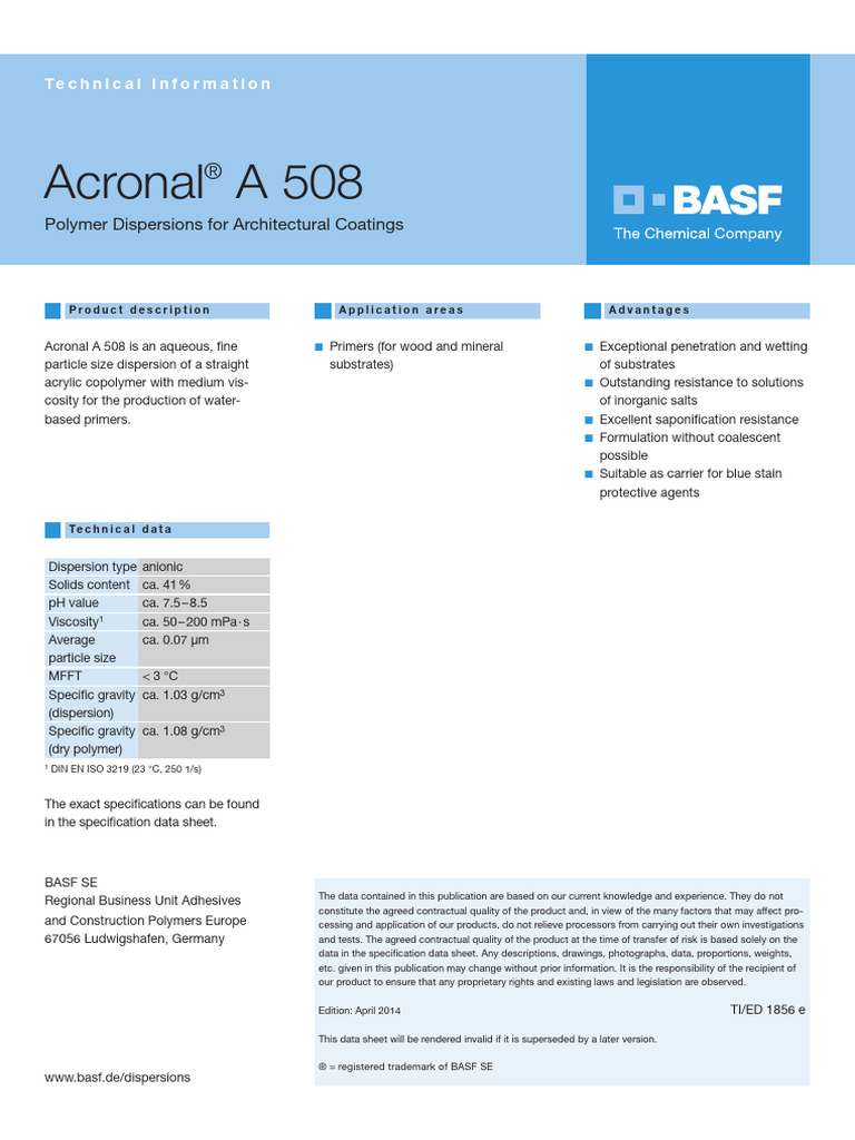 Acronal A 508 | PDF