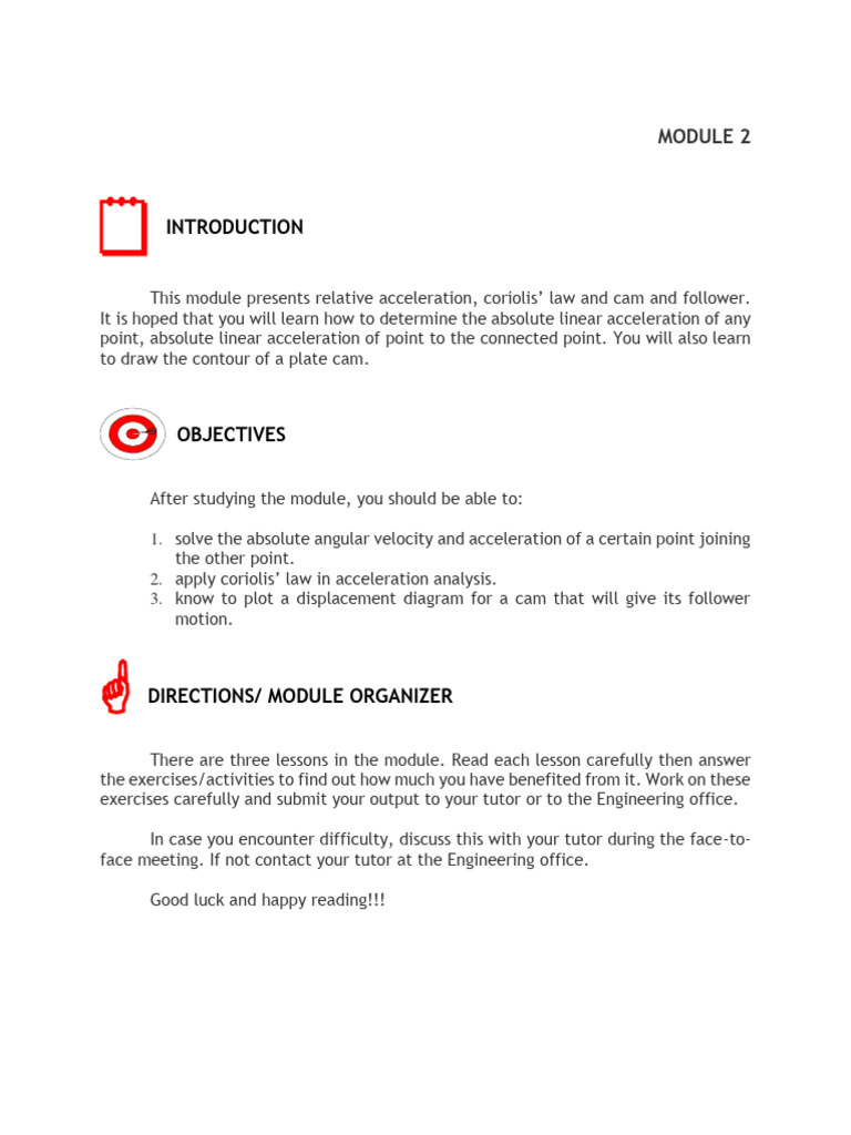 MODULE 2 Lesson 1 | PDF | Acceleration | Rotation Around A Fixed Axis