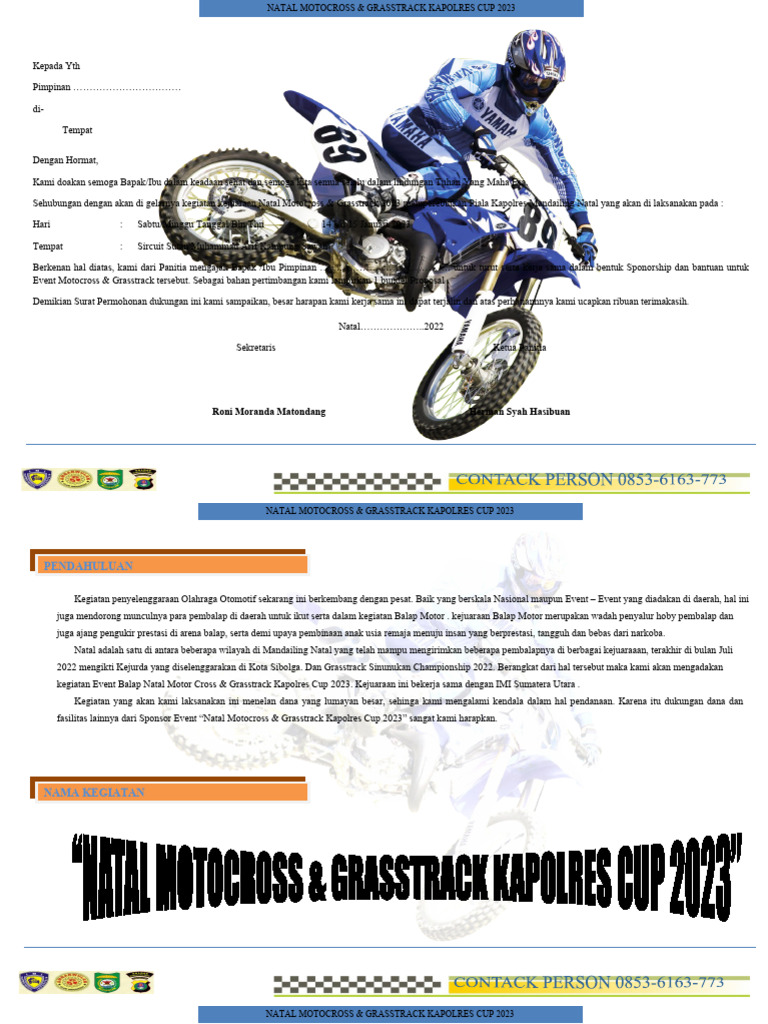 Proposal Sponsorship Balap Motor 2023 | PDF