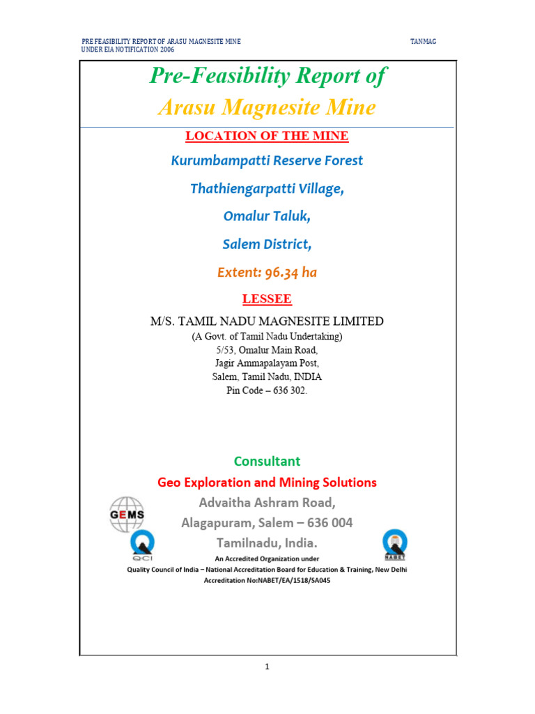 Arasu Magnesite Mine | PDF