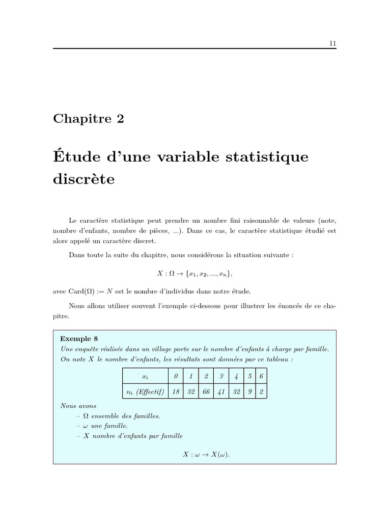 Chapitre 2+TD2 Étude D'une Variable Statistique | PDF