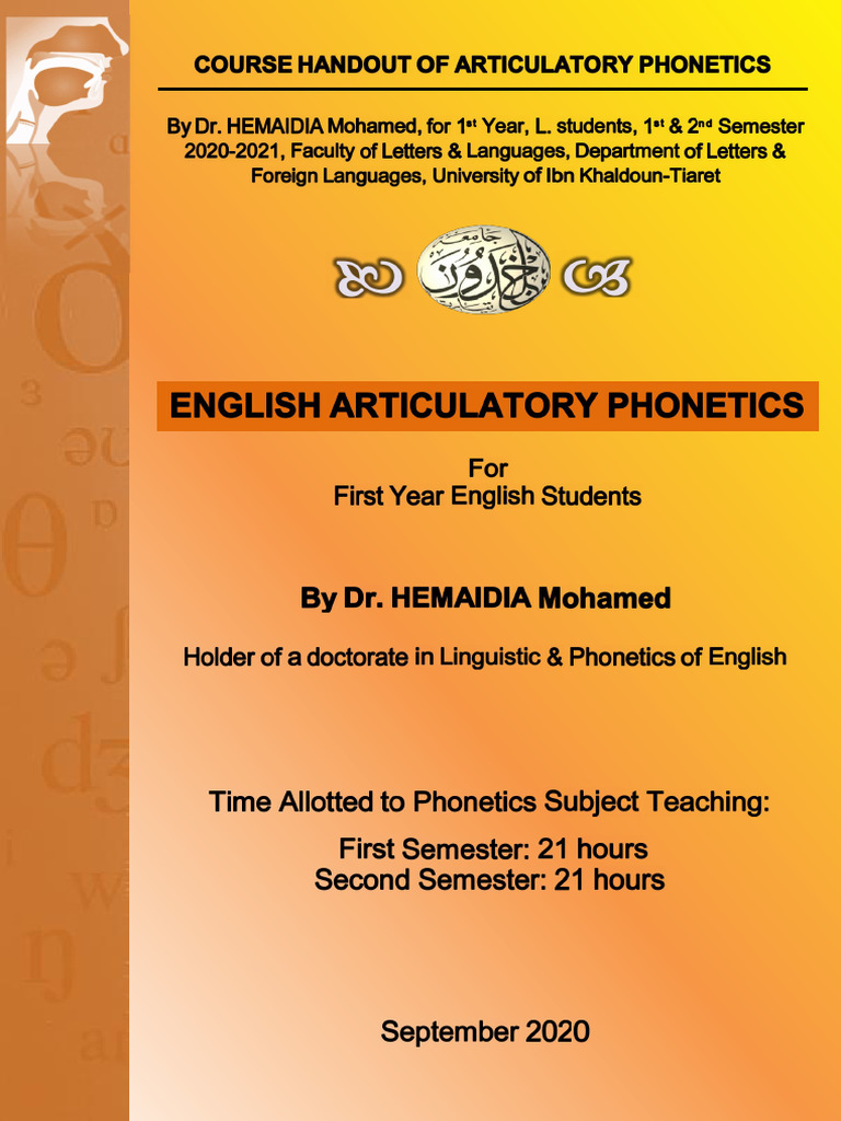 Handouts of Phonetics For 1st y - 3 | PDF