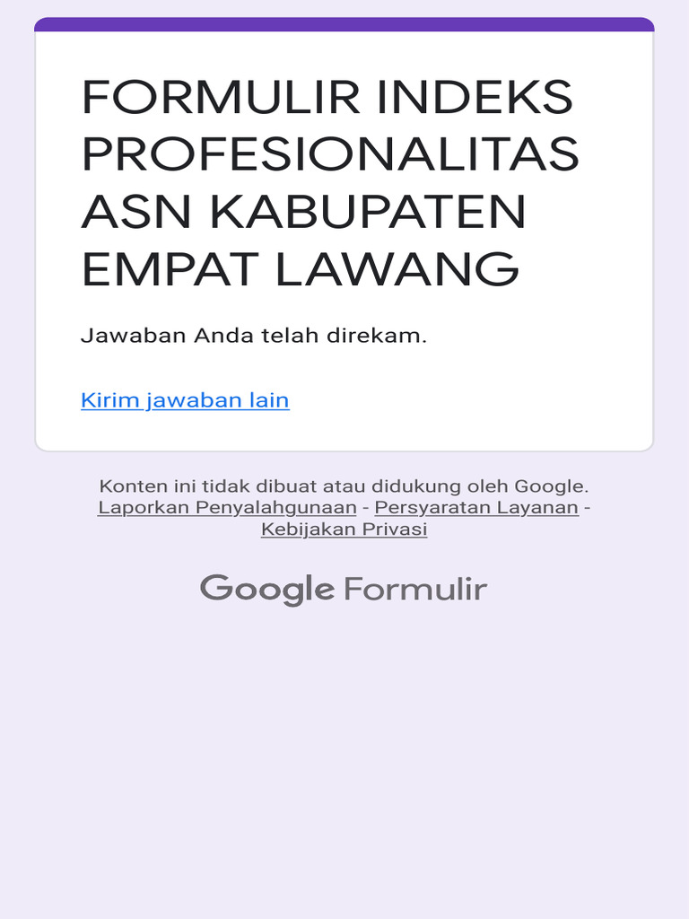 Formulir Indeks Profesionalitas Asn Kabupaten Emp | PDF
