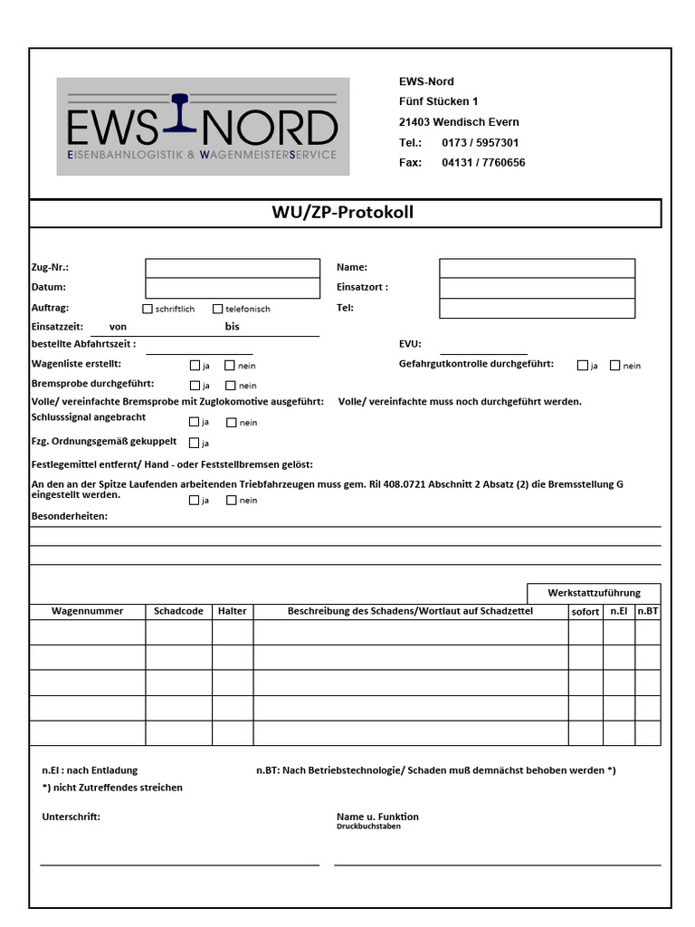 EWS Nord WU Protokoll | PDF