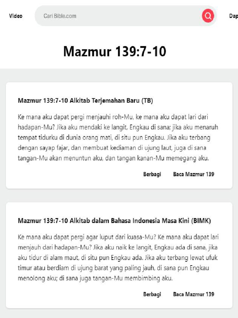 Mazmur 139 7-10 | PDF