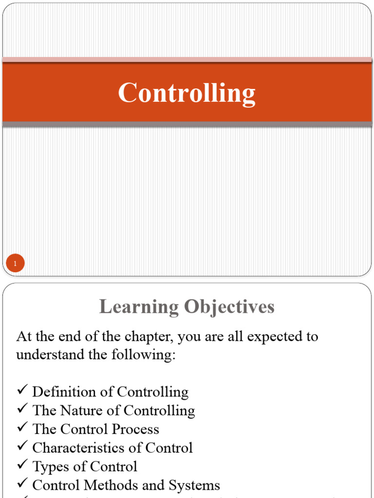 Chapter 7 Controlling | PDF