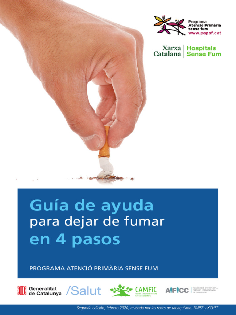 Guía de Ayuda para Dejar de Fumar en Cuatro Pasos Autor Hospitals Sense Fum | PDF | Dejar de ...