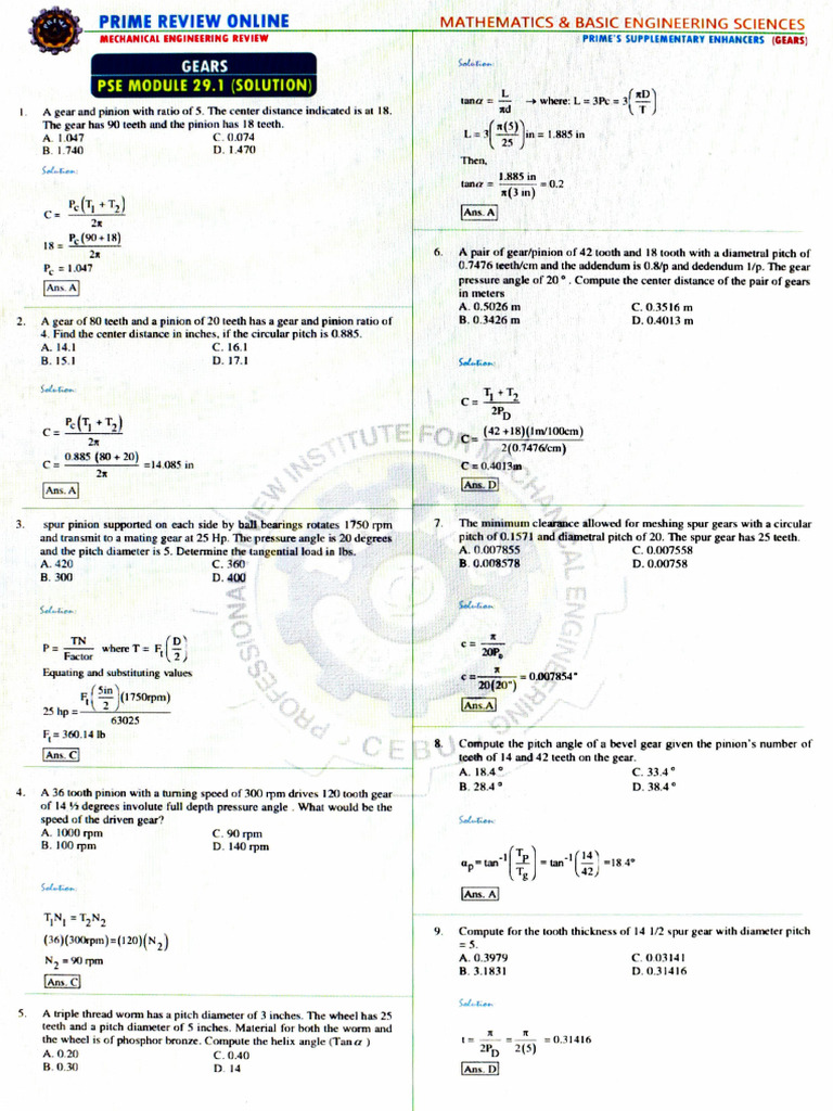 Gear Problems and Solutions Guide | PDF