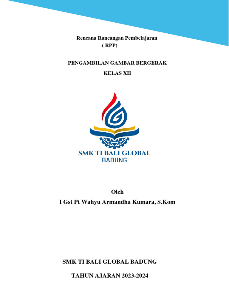 RPP Teknik Pengolahan Audio Video (Pengambilan Gambar Bergerak) | PDF