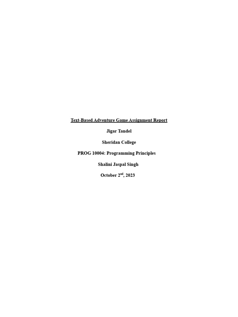 Assignment Report | PDF