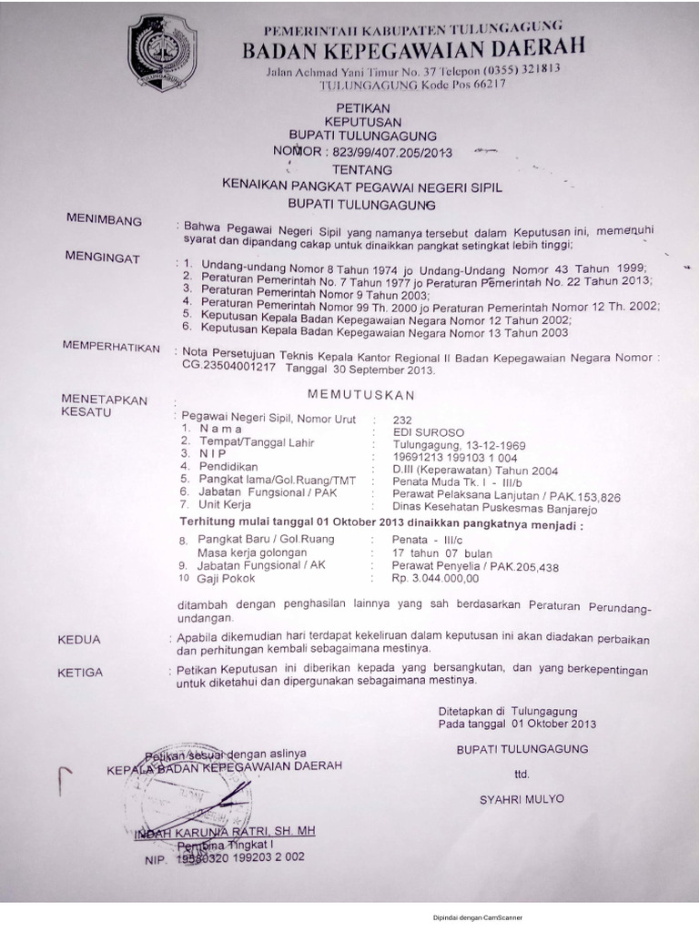 SK 3c Dan Jabfung Edi | PDF