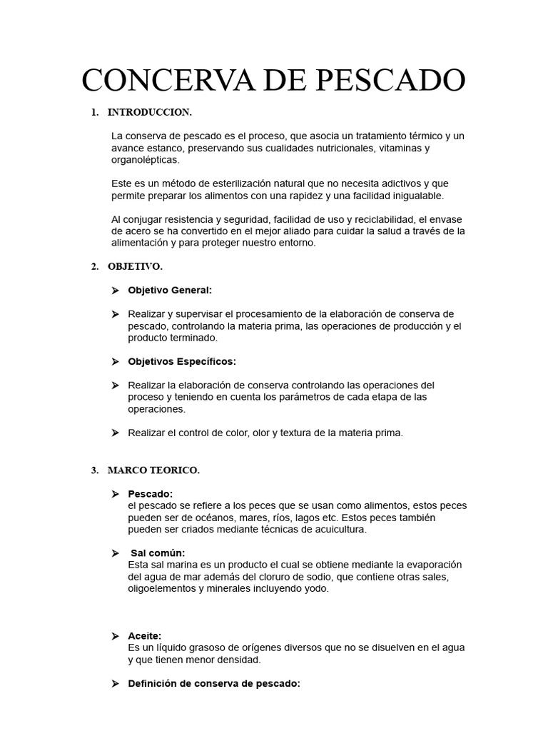 Concerva de Pescado - 051649 | PDF | Alimentos | sal