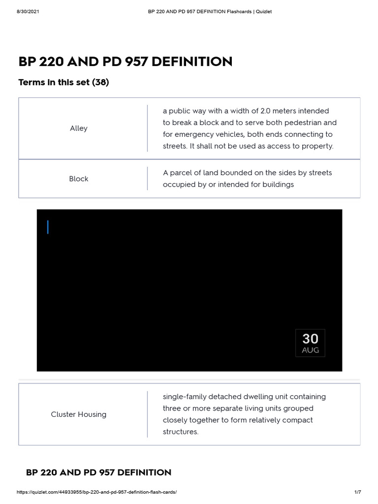 BP 220 AND PD 957 DEFINITION Flashcards _ Quizlet | PDF
