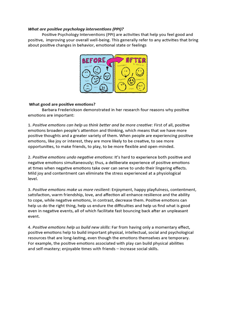 Positive Emotion Lesson and Worksheet | PDF