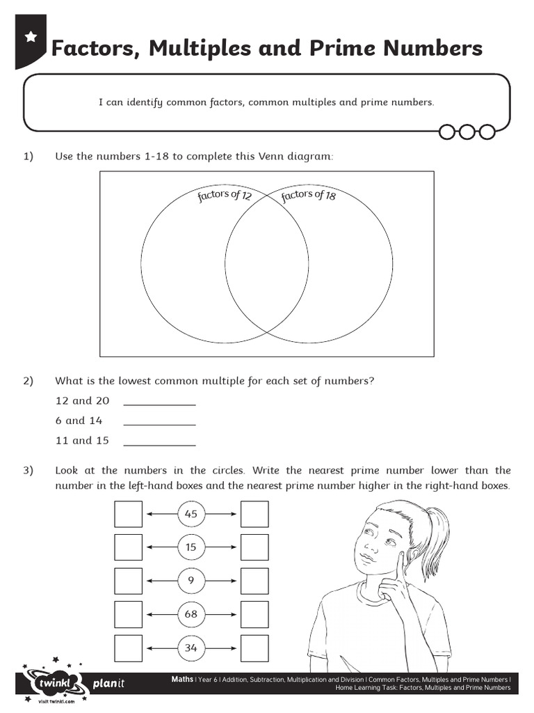 PlanIt Y6 ASMD Multiples and Prime Numbers Differenatiated Home ...