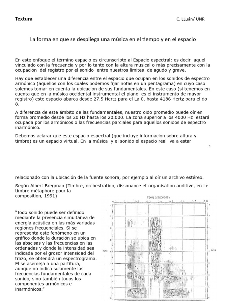 Texturas Musicales y Espacio Espectral | PDF