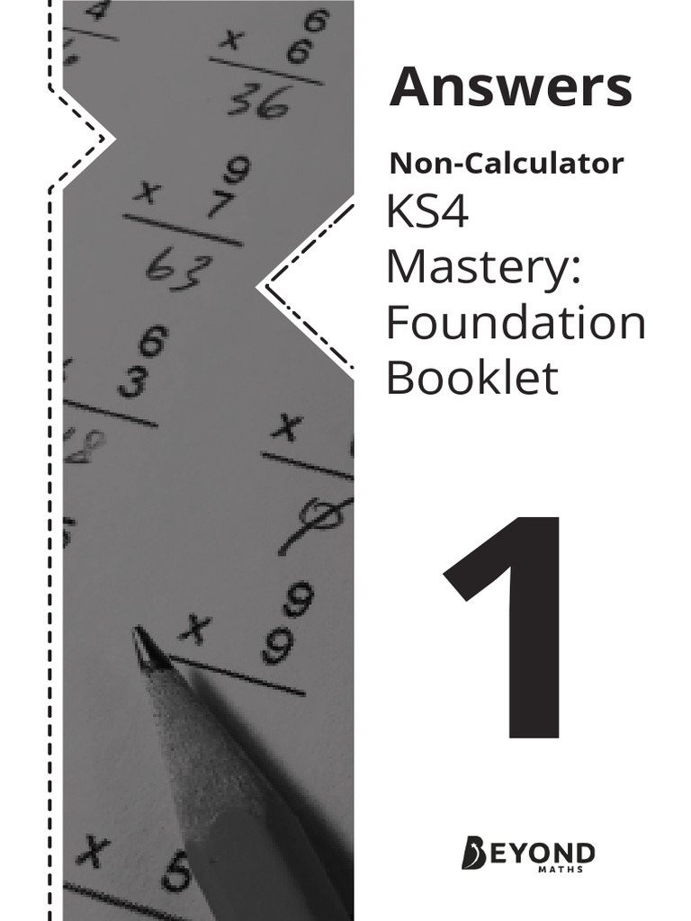 (Booklet) KS4 Mastery Foundation 1 - Answers - Single Pages | PDF | Area | Ratio