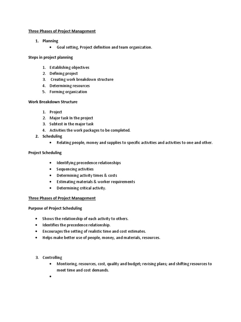 Three Phases of Project Management | PDF | Project Management | Economies