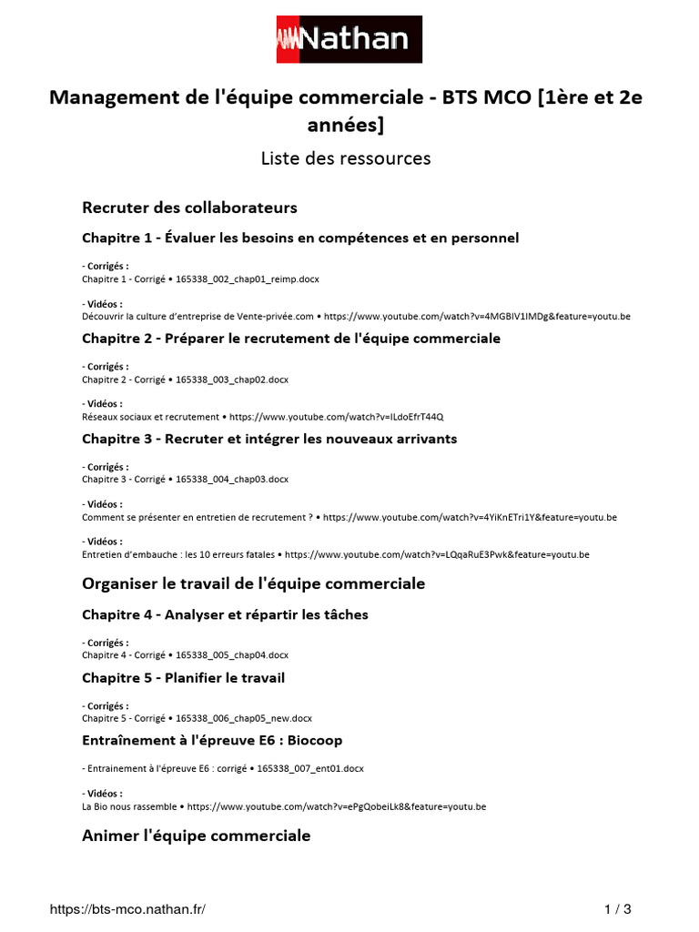 Liste Des Ressources | PDF