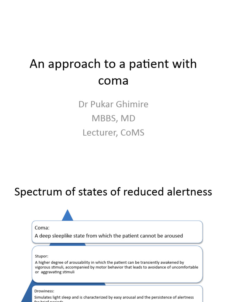 Approach to Coma | PDF