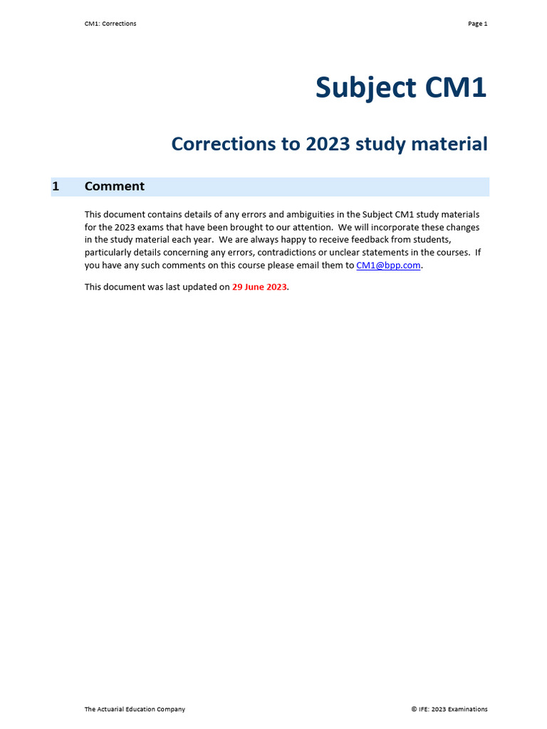 CM1 Corrections 2023 v7 | PDF