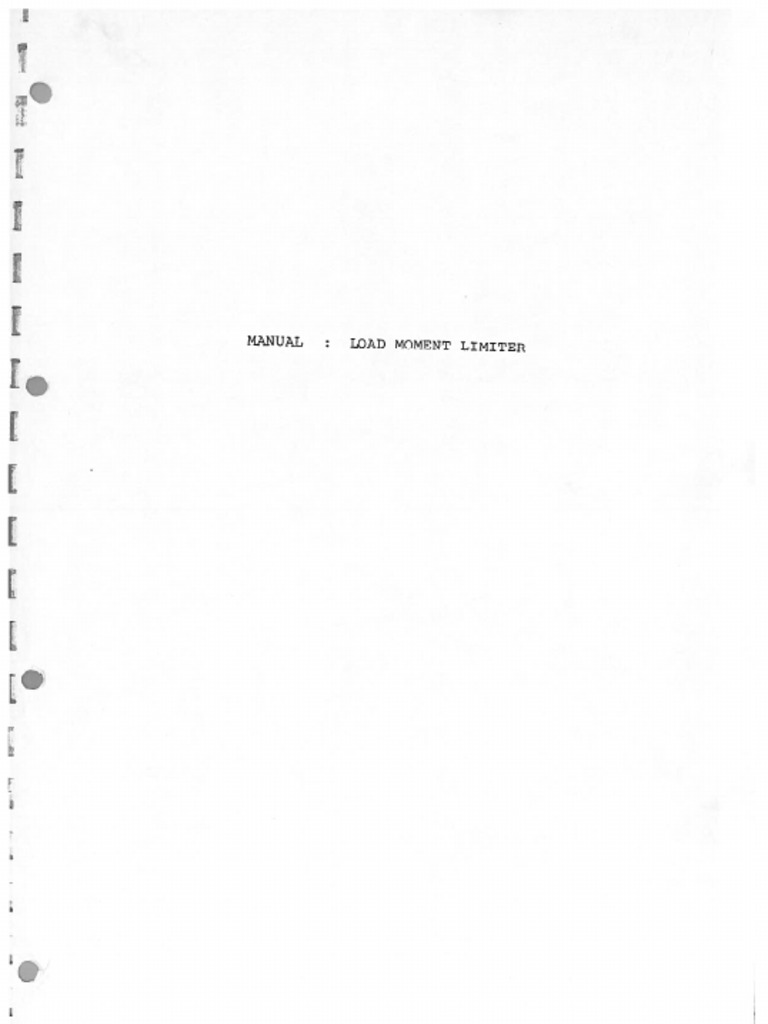 Load Moment Limiter Manual | PDF