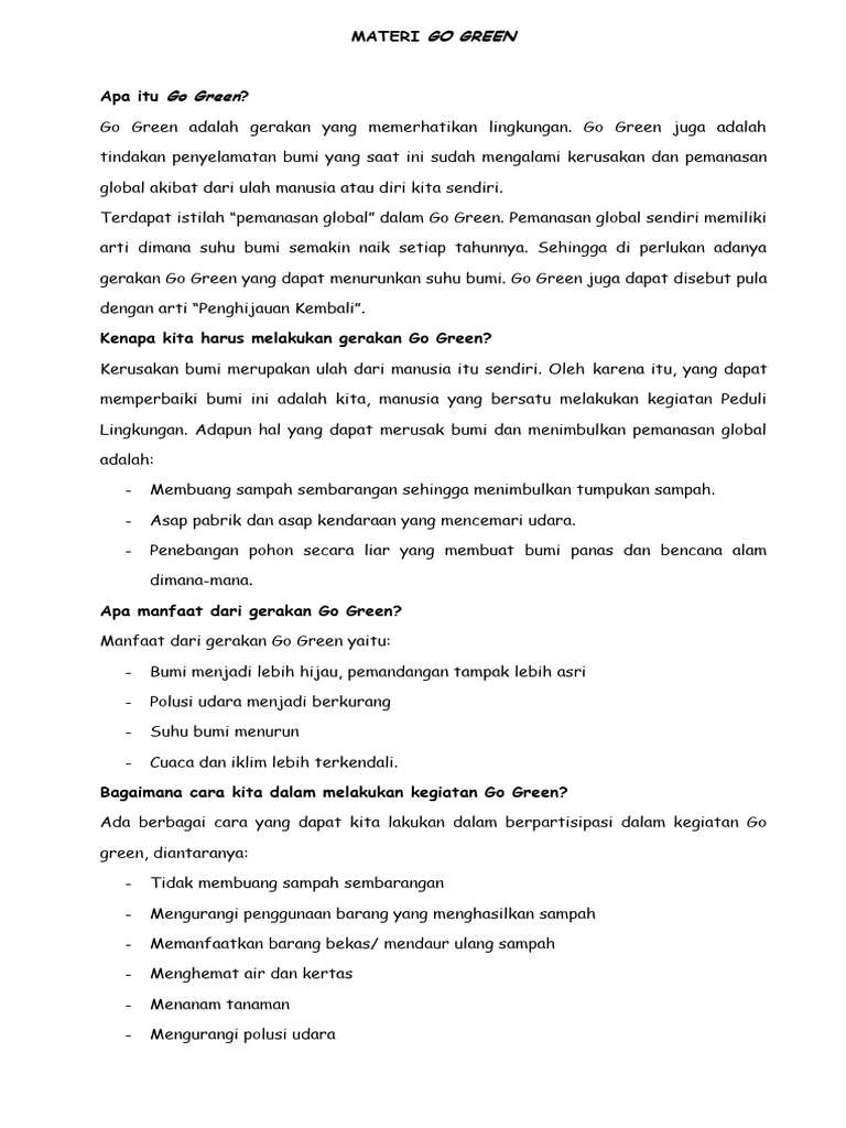 Materi Go Green | PDF