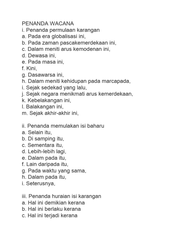 Penanda Wacana dalam Karangan | PDF