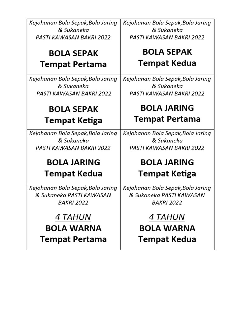 Tagging Sukan Pasti | PDF