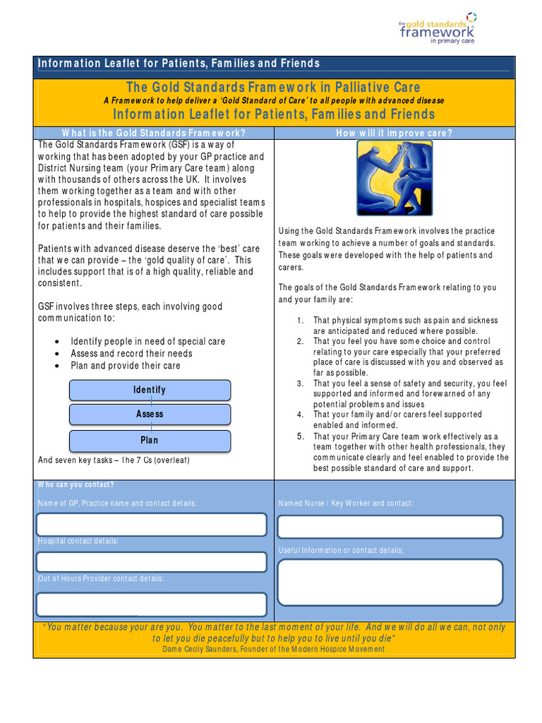 GSF (Information for Patients Families Friends) | PDF | Palliative Care ...