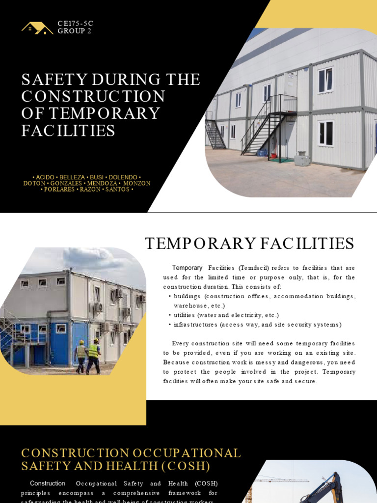 Safety Guidelines for Temporary Facilities | PDF | Chemistry | Chemical ...