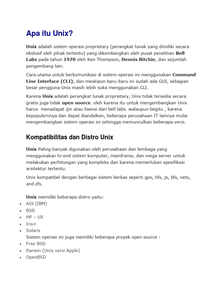 Apa Itu Unix Dan Linux | PDF