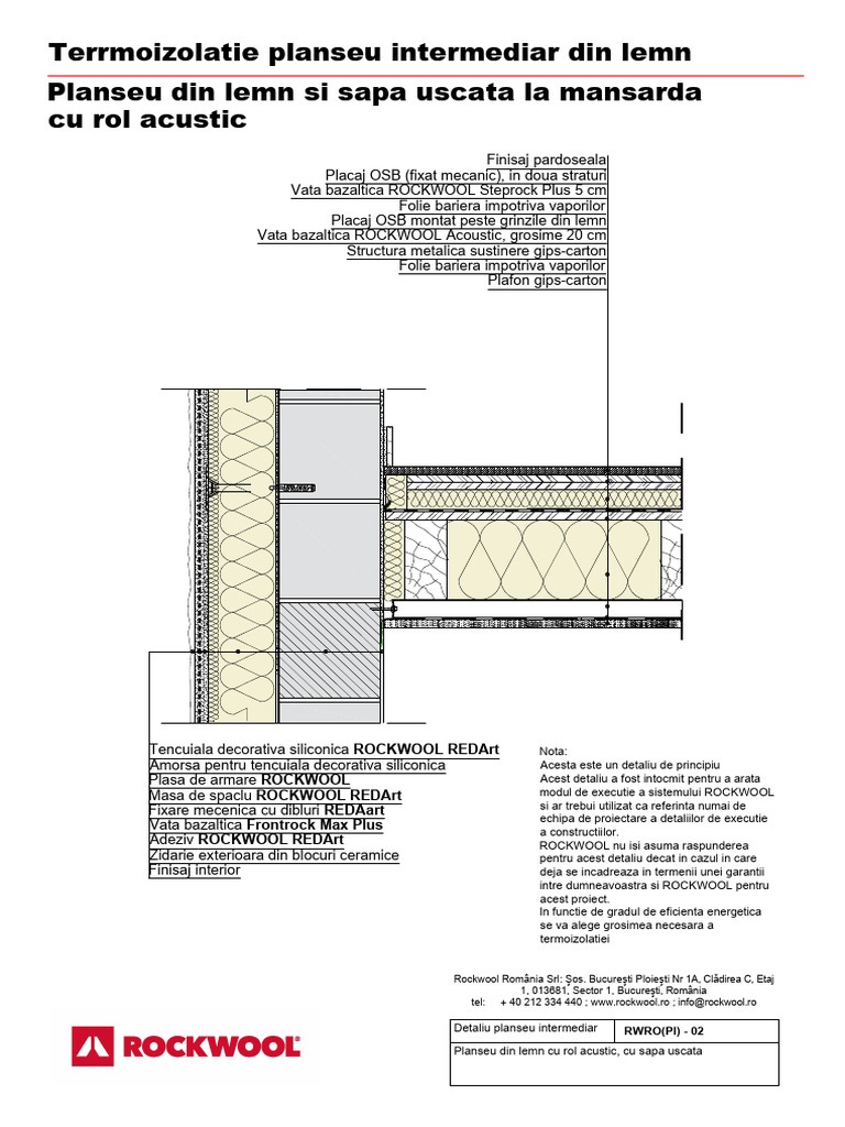 Rockwool - Rwropl 01 Planseu Intermediar Din Lemn Cu Sapa Uscata1 | PDF