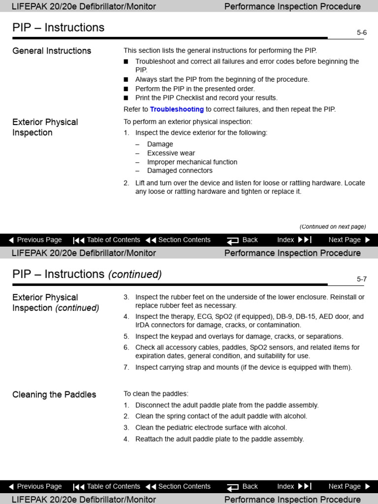 LIFEPAK 20/20e PIP Instructions | PDF