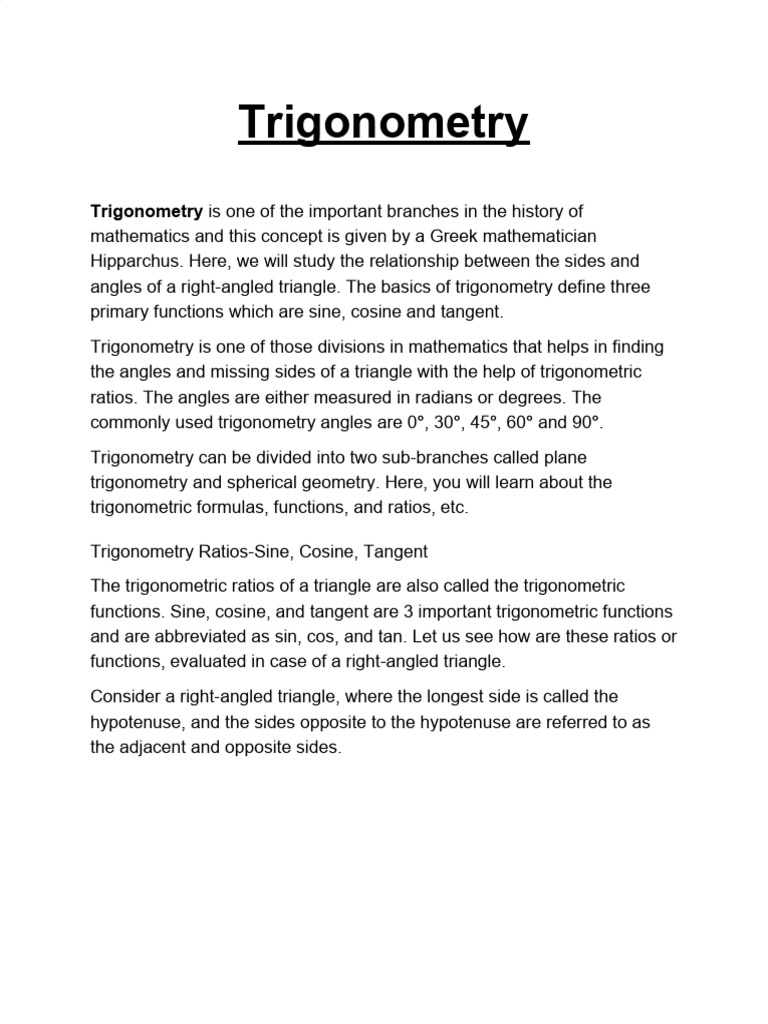 Trigonometry | PDF | Trigonometry | Trigonometric Functions
