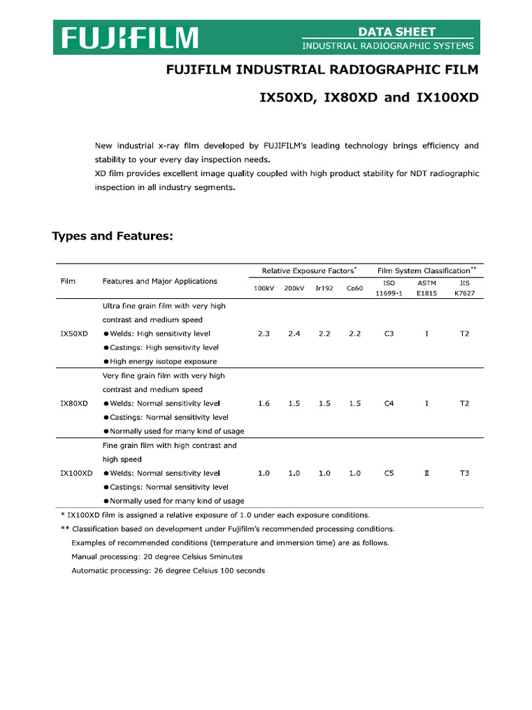 XD Films Technical Data Sheet (2020) | PDF