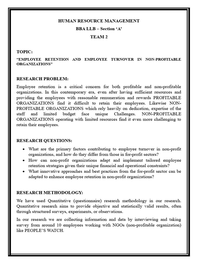 HRM Research Problem | PDF | Career & Growth