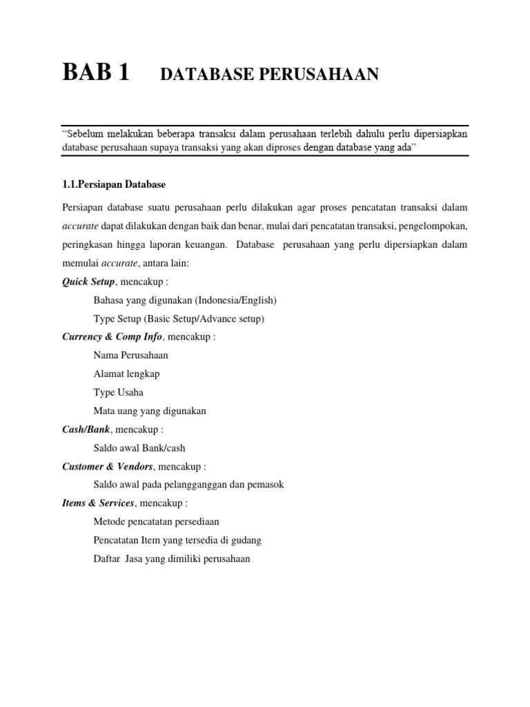 M1-Pengenalan Menu Dan Proses Database Perusahaan Jasa (Kasus) | PDF