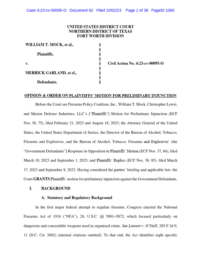New Injunction Issued Against The ATF Pistol Brace Rule - Mock V ...